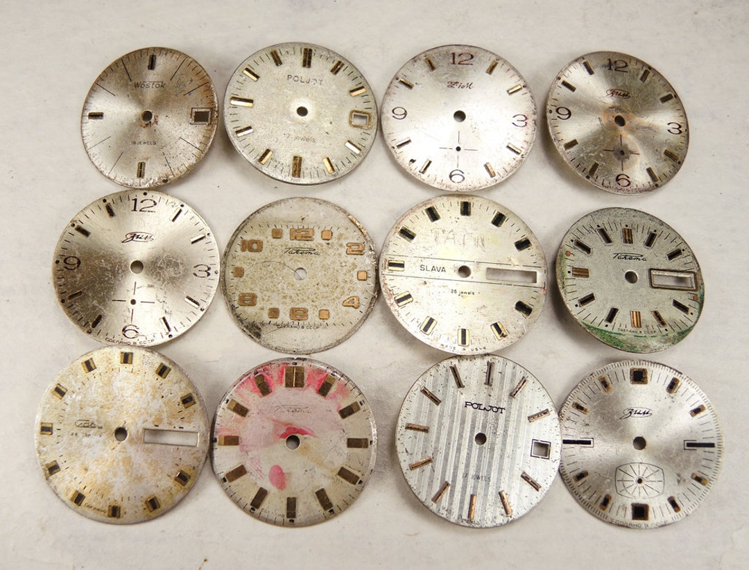Vintage Round Silver Watch Faces - Set of 12 - C45 - Etsy