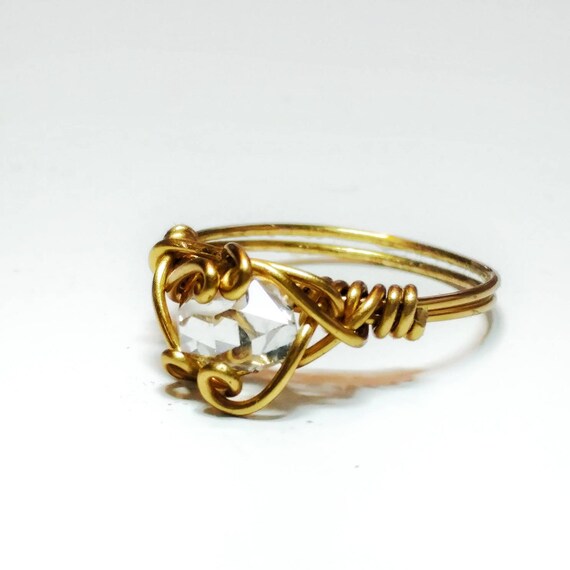 Herkimer Diamond Crystal Wire Wrapped Rings Handmade Jewelry | Etsy