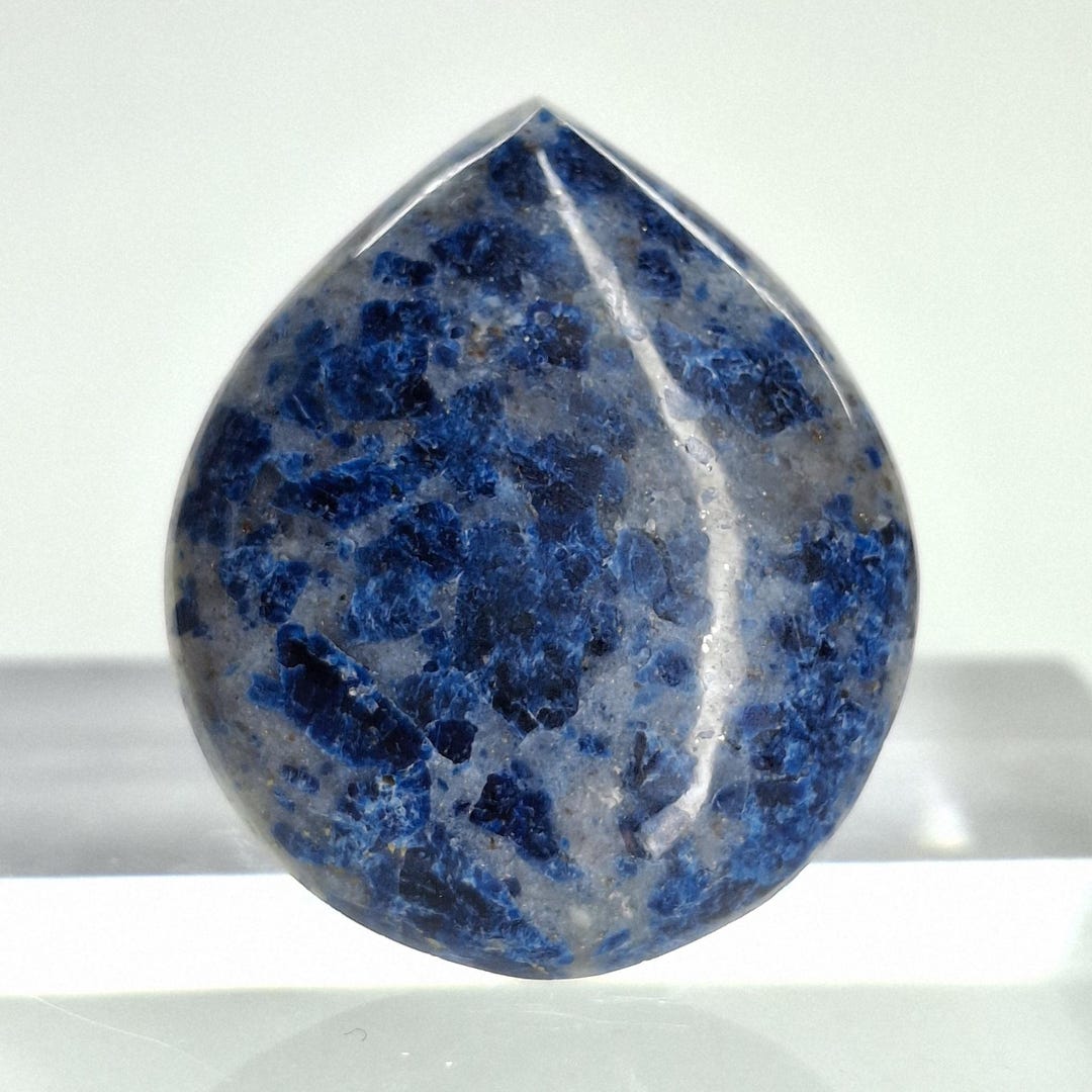 Georgia Lazulite Teardrop Cabochon, Graves Mountain Lazulite in Quartz ...