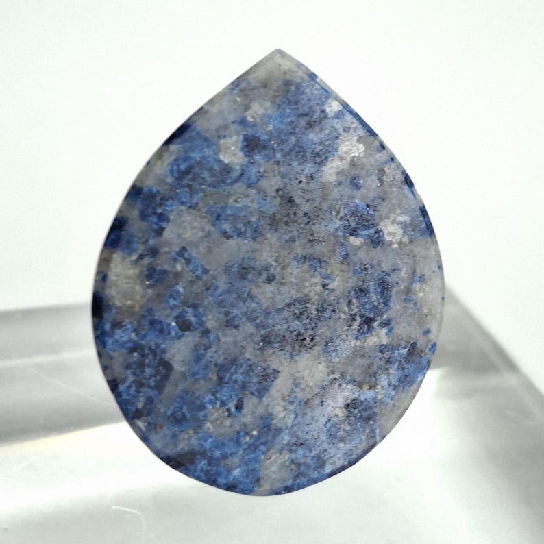 Georgia Lazulite Teardrop Cabochon, Graves Mountain Lazulite in Quartz ...