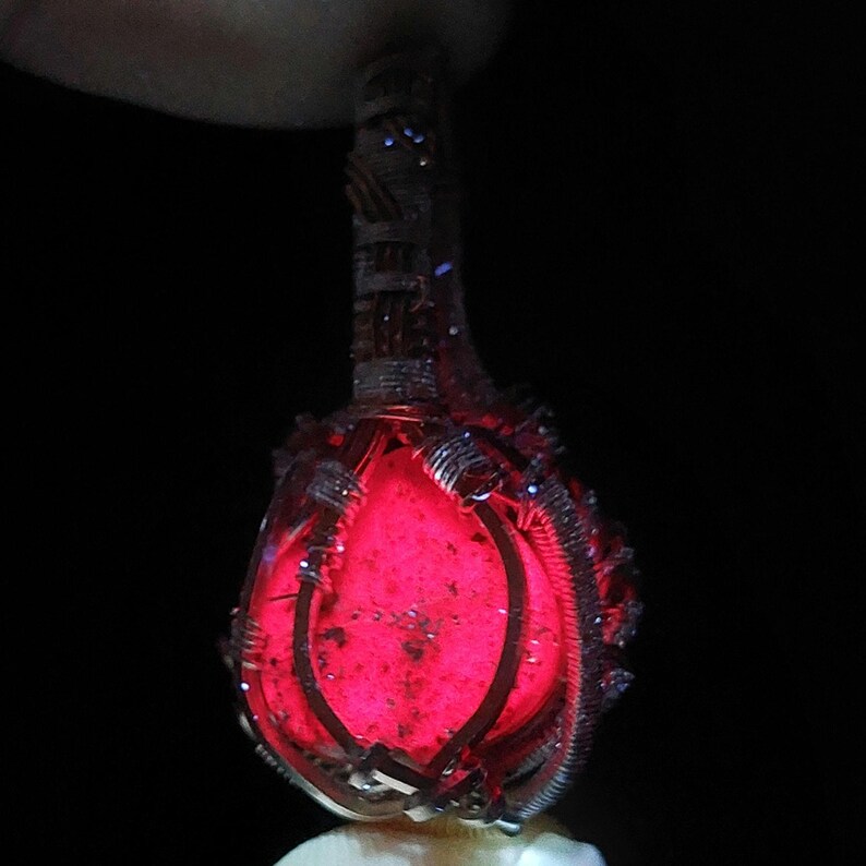 Unique North Carolina Ruby Cabochon Pendant, Handmade Silver Wire Wrap ...