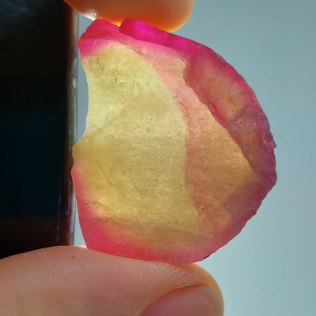 California Tourmaline, Reverse Watermelon Tourmaline, Tourmaline Slice ...