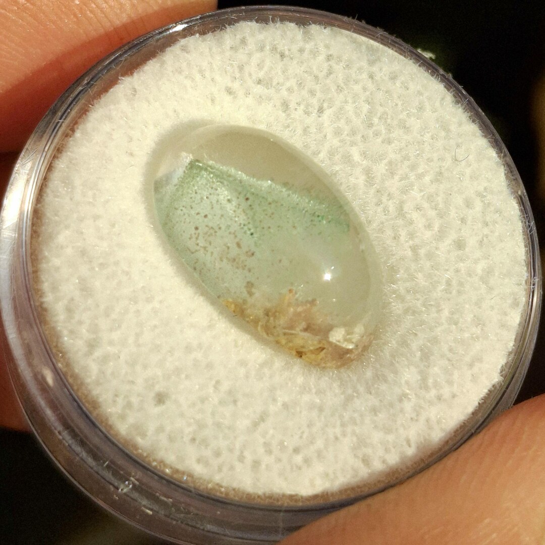 Fuschite Included Phantom Quartz Cabochon, Green Ghost Quartz Cab ...