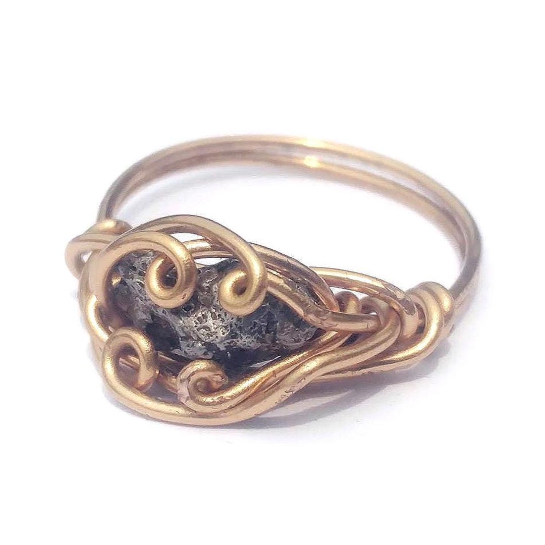 Meteorite Rings, Raw Stone Rings, Meteorite Argentina, Wire Wrapped ...