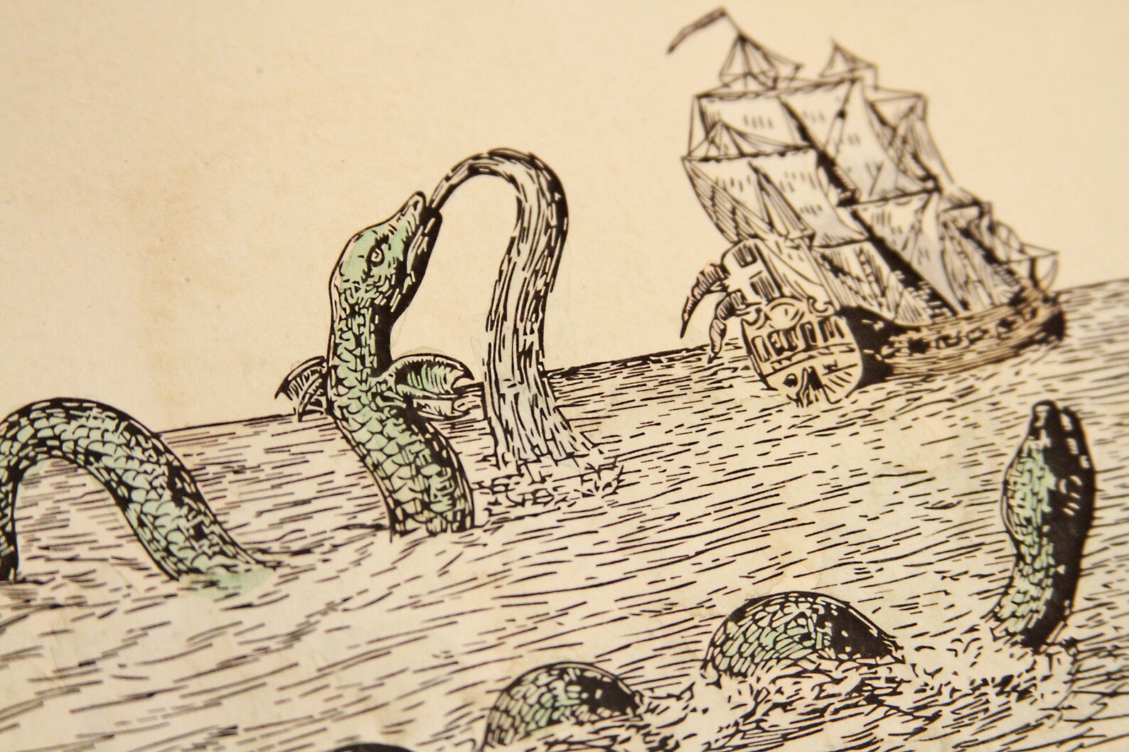Sea Serpent Art Print – Nautical Wall Art, Mythical Coastal Decor - Etsy