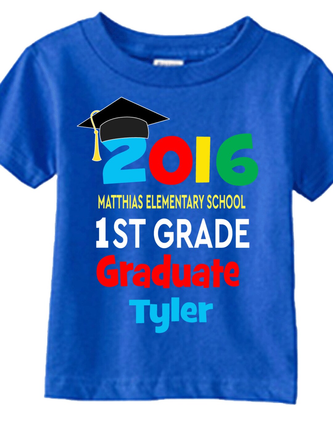 1st Grade Graduation Shirt With School Name 2025 or Any Year. Shirt for ...