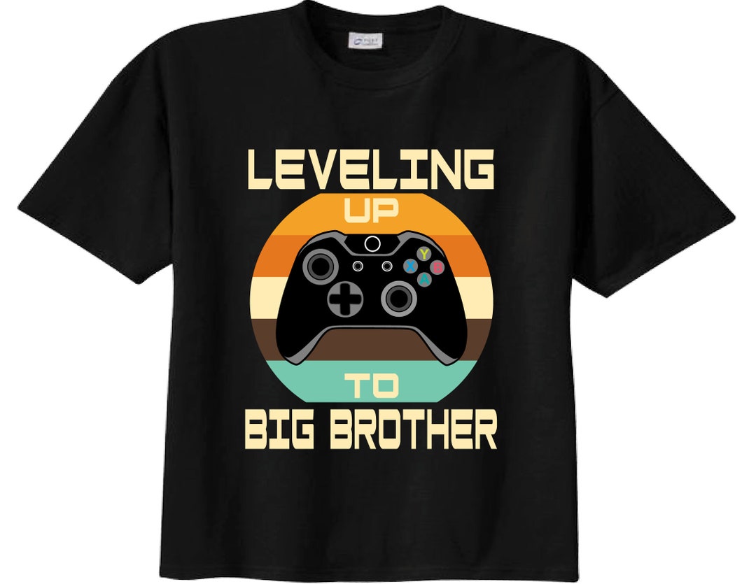 Leveling up to Big Brother Black Shirt - Gamer Announcement - Etsy