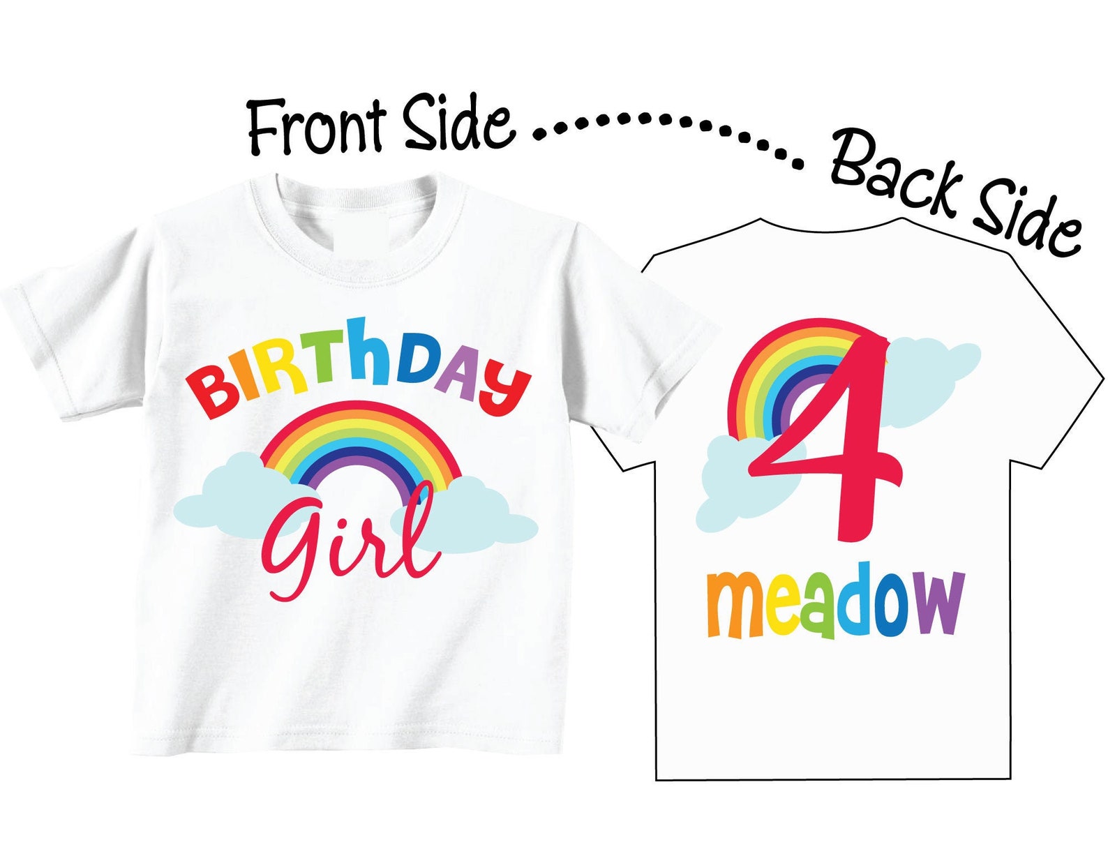 4th Birthday Rainbow Shirts ANY AGE and Tshirts With Rainbow - Etsy UK