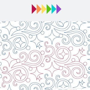 Sparkling Dreams - Digital Longarm Pantograph | Whimsical Star Swirl ...