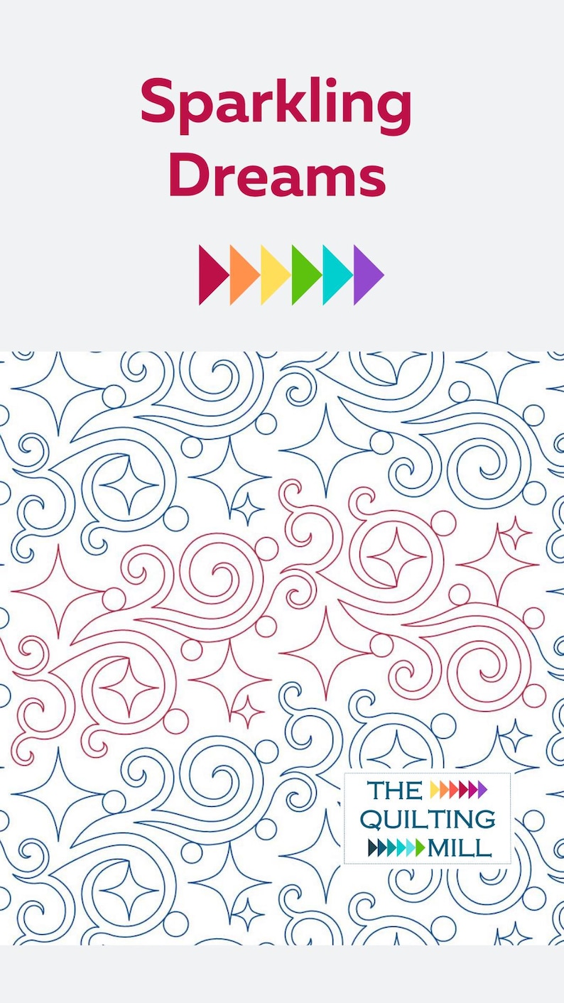 Sparkling Dreams - Digital Longarm Pantograph | Whimsical Star Swirl ...