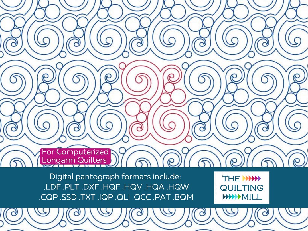 Surf 2 - Quilting Pantograph | Digital Longarm Design With Spirals and ...
