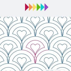 Fanciful Fans Heart - Digital Longarm Quilting Design for Edge to Edge ...