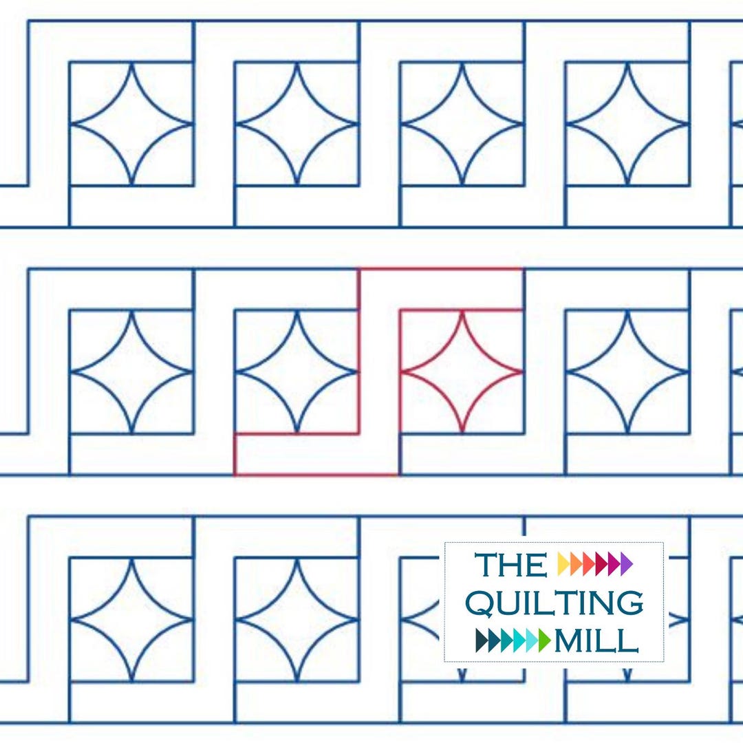 Square Links Sparkle - Digital Longarm Quilting Design for Edge to Edge ...
