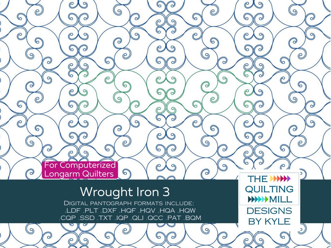 Wrought Iron 3 - Digital Pantograph | Elegant Swirl Quilting Design ...