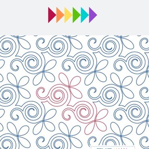 Ginny - Longarm Quilting Pattern | Floral Spiral Digital Pantograph | Fun, Whimsical E2E ...