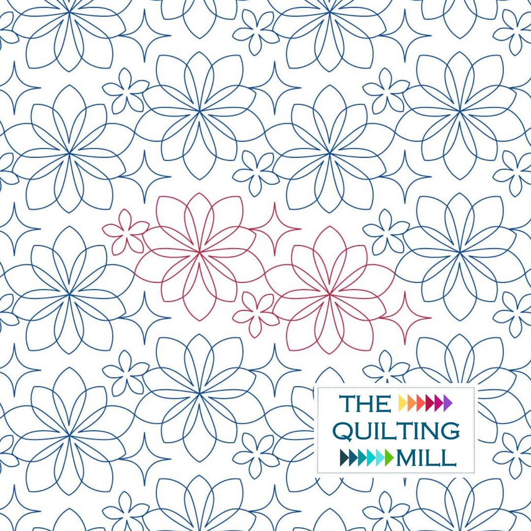 Sparkle Bloom - Digital Longarm Pantograph | Floral Quilting Pattern | Edge-to-edge Digital ...