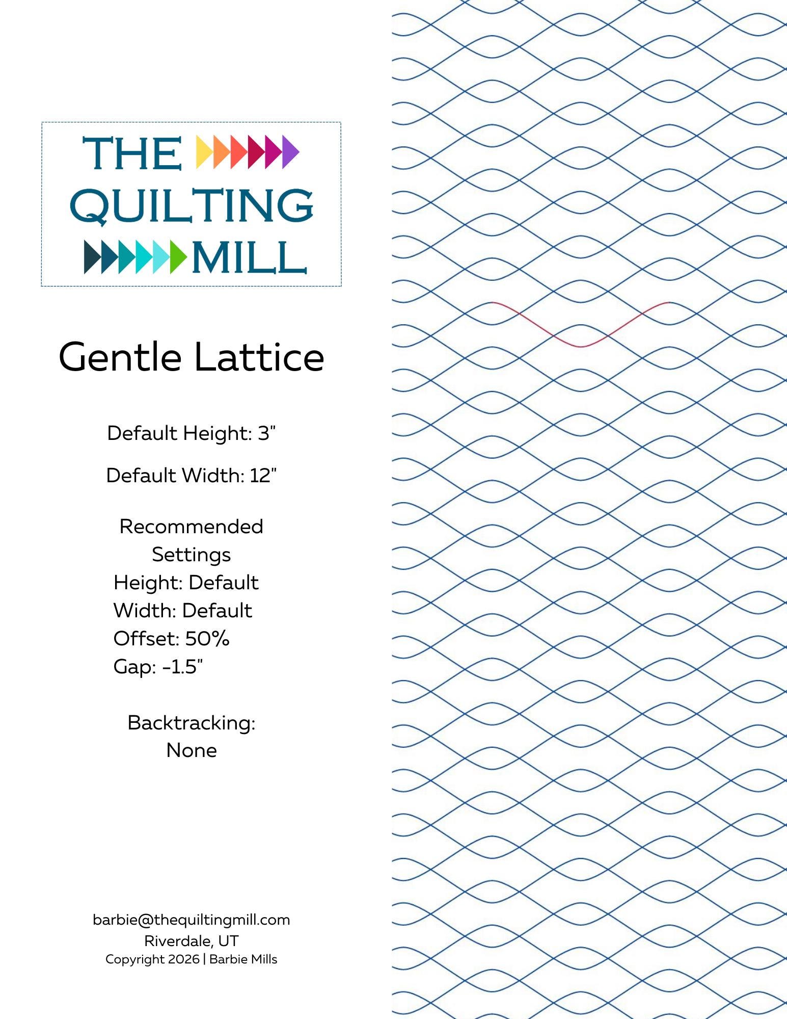 Gentle Lattice – Easy-to-use Digital Quilting Pantograph for Longarm ...