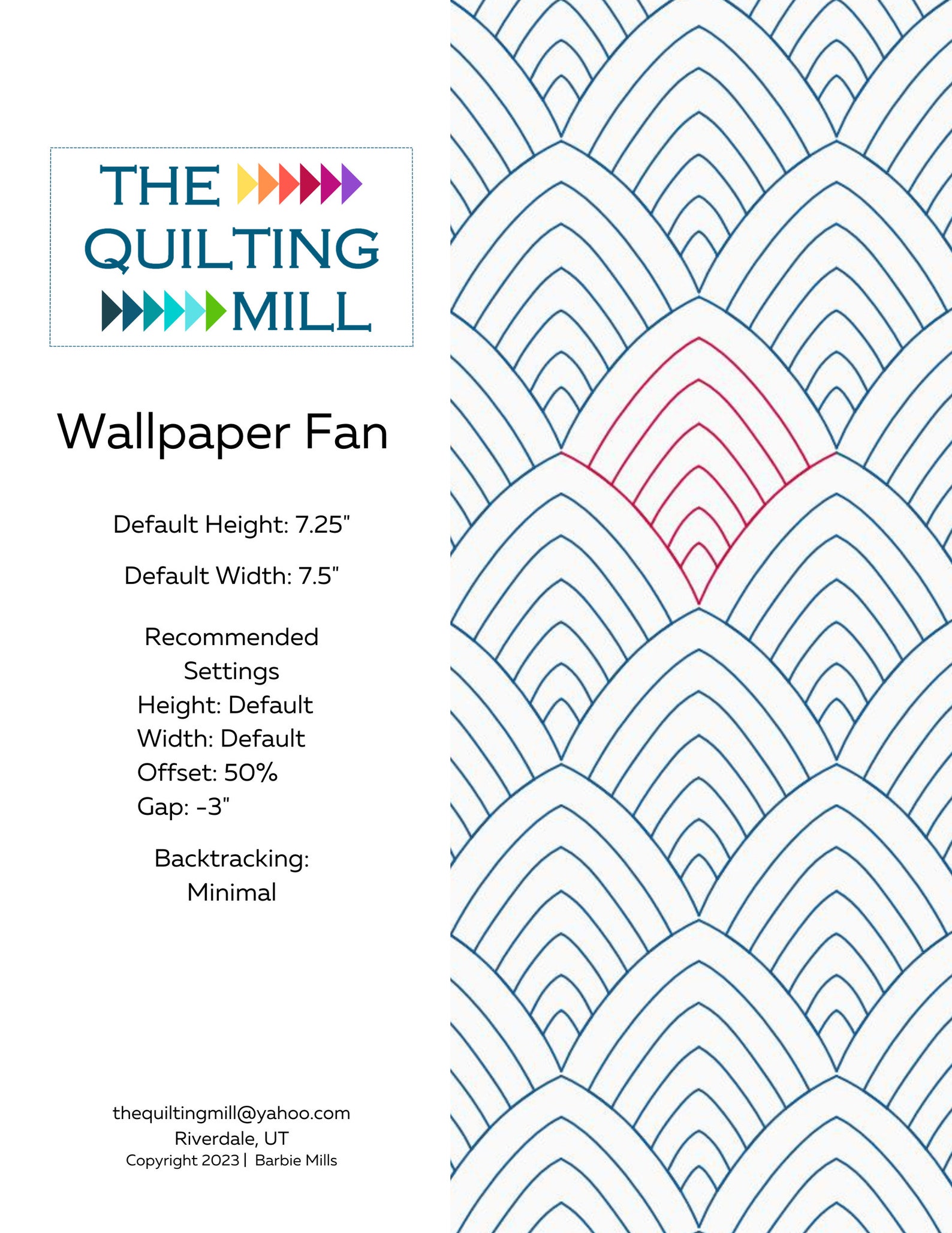 Wallpaper Fan - Longarm Pantograph | Modern Fan Quilting Pattern ...