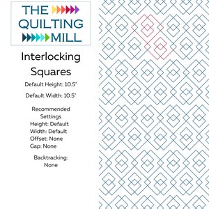 Interlocking Squares – Digital Longarm Quilting Pantograph | Easy E2E Pattern for Computerized ...