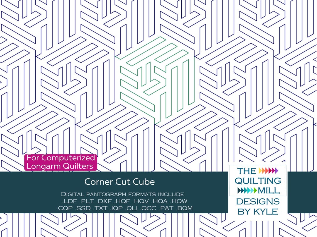 Corner Cut Cube - Digital Quilting Design | 3D Geometric Cubes for Longarm Machines | E2E ...