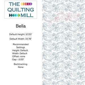Bella - Digital Longarm Quilting Design for Edge to Edge Pantograph - Etsy