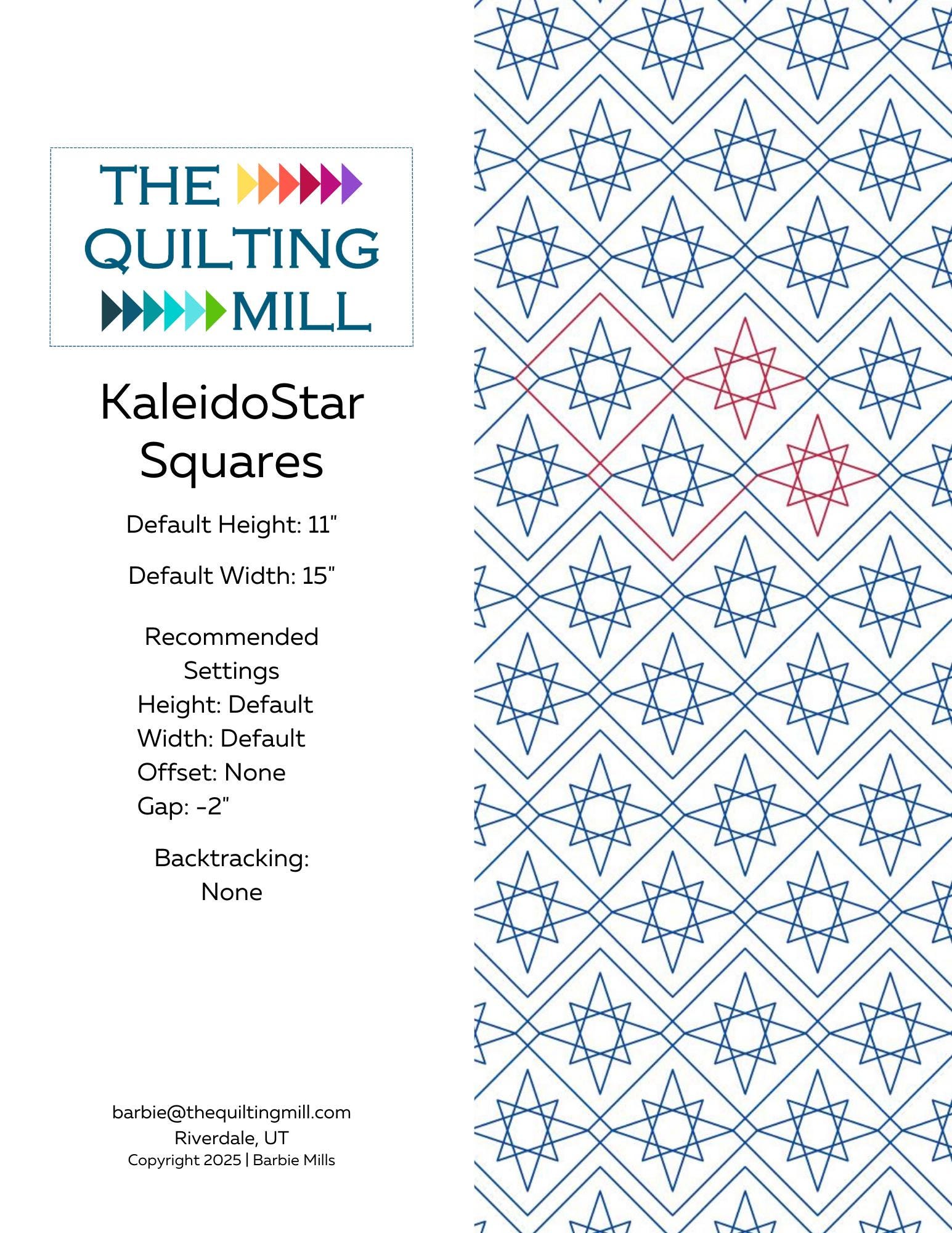 Kaleidostar Squares - Digital Pantograph | Geometric Star Longarm ...