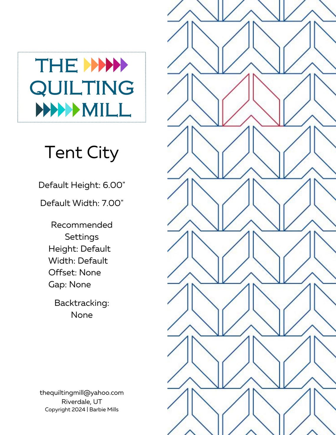 Tent City - Digital Longarm Quilting Design for Edge to Edge Pantograph ...
