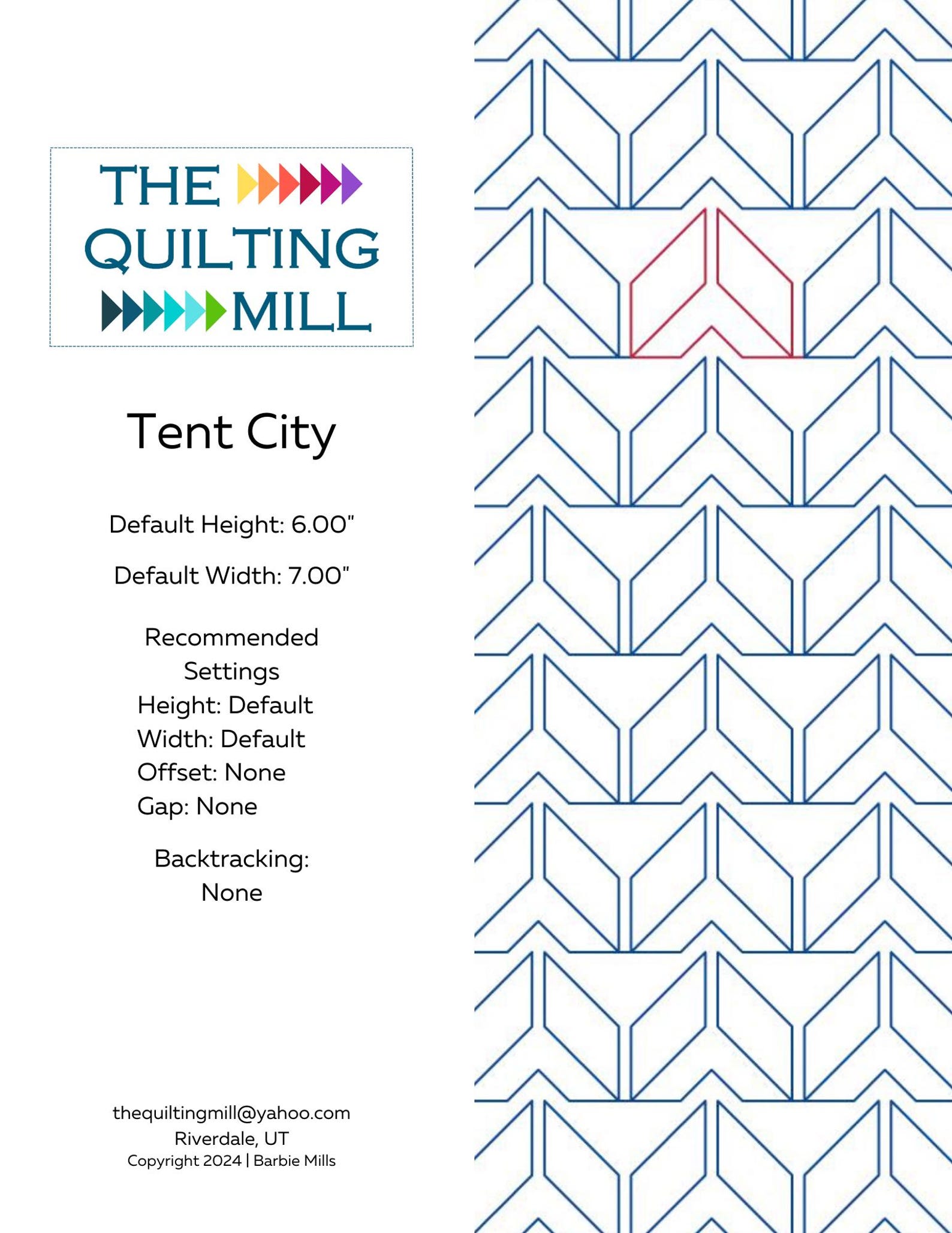 Tent City - Digital Longarm Quilting Design for Edge to Edge Pantograph ...