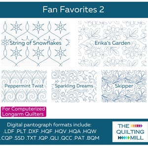 Fan Favorites 2 Bundle - Digital Longarm Quilting Design for Edge to ...