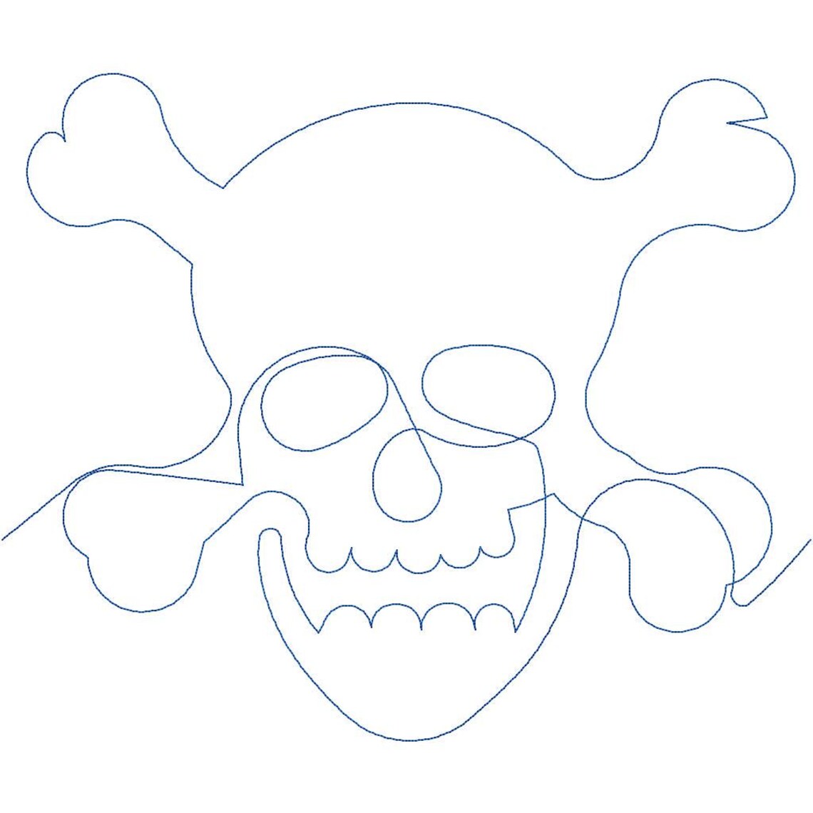 Skull and Bones Digital Pantograph | Halloween Longarm Quilting Pattern ...