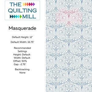 Masquerade - Digital Quilt Pantograph | Elegant Scroll Pattern for ...