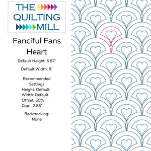 Fanciful Fans Heart - Digital Longarm Quilting Design for Edge to Edge ...