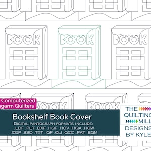 Bookshelf Book Cover - Digital Quilt Pantograph | Creative Longarm ...
