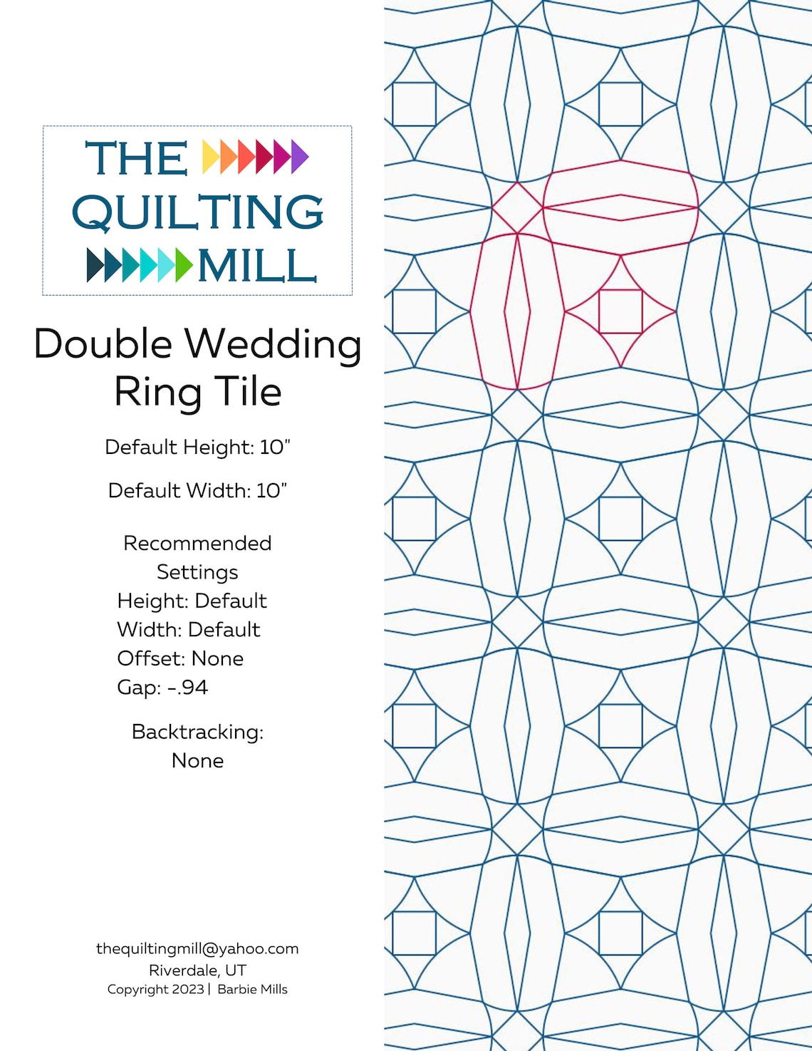 Double Wedding Ring Tile - Digital Pantograph | Modern Geometric ...