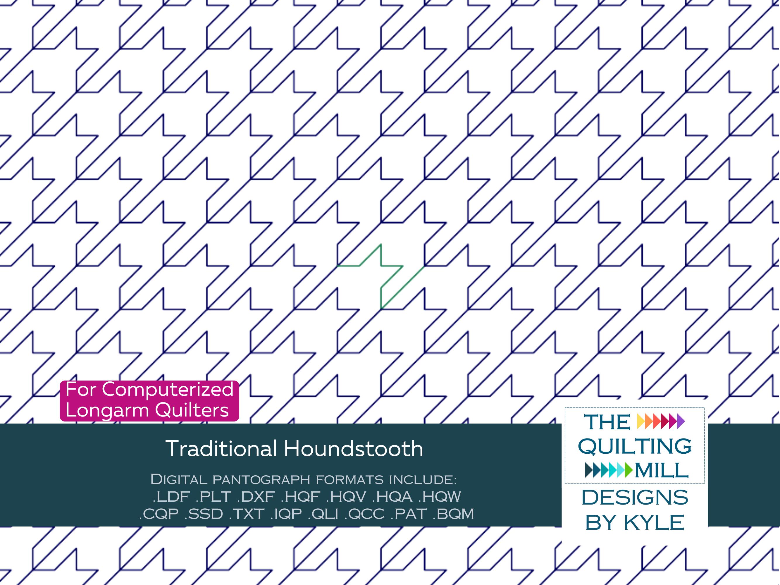 Traditional Houndstooth - E2E Digital Quilting Pantograph | Classic ...