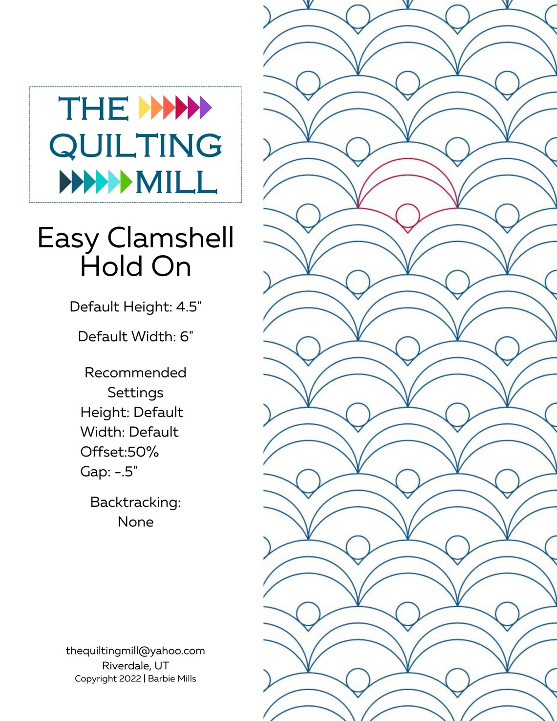 Easy Clamshell Hold on Pantograph | Digital Longarm Quilting Pattern ...