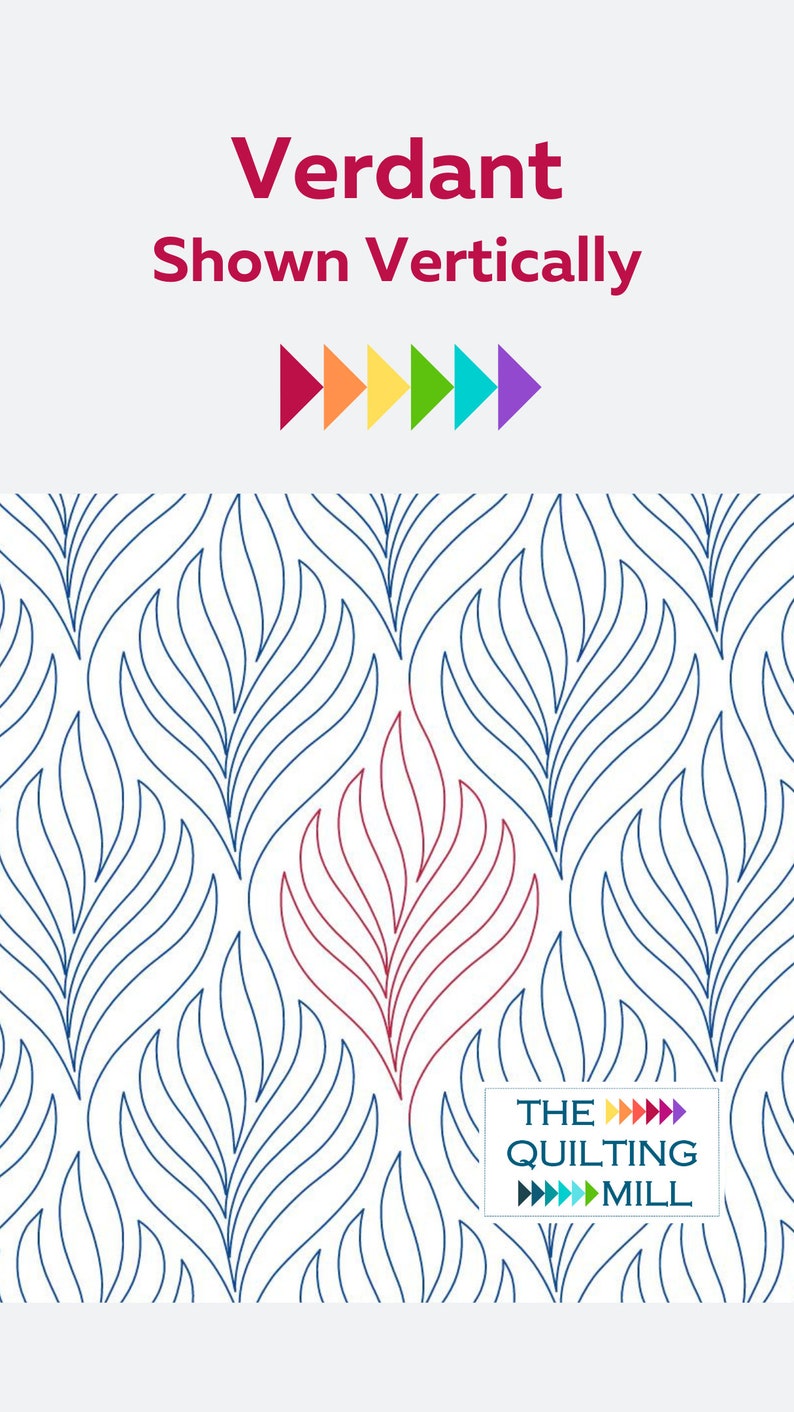 Verdant - Digital Longarm Pantograph | Leaf Quilting Design | E2E ...