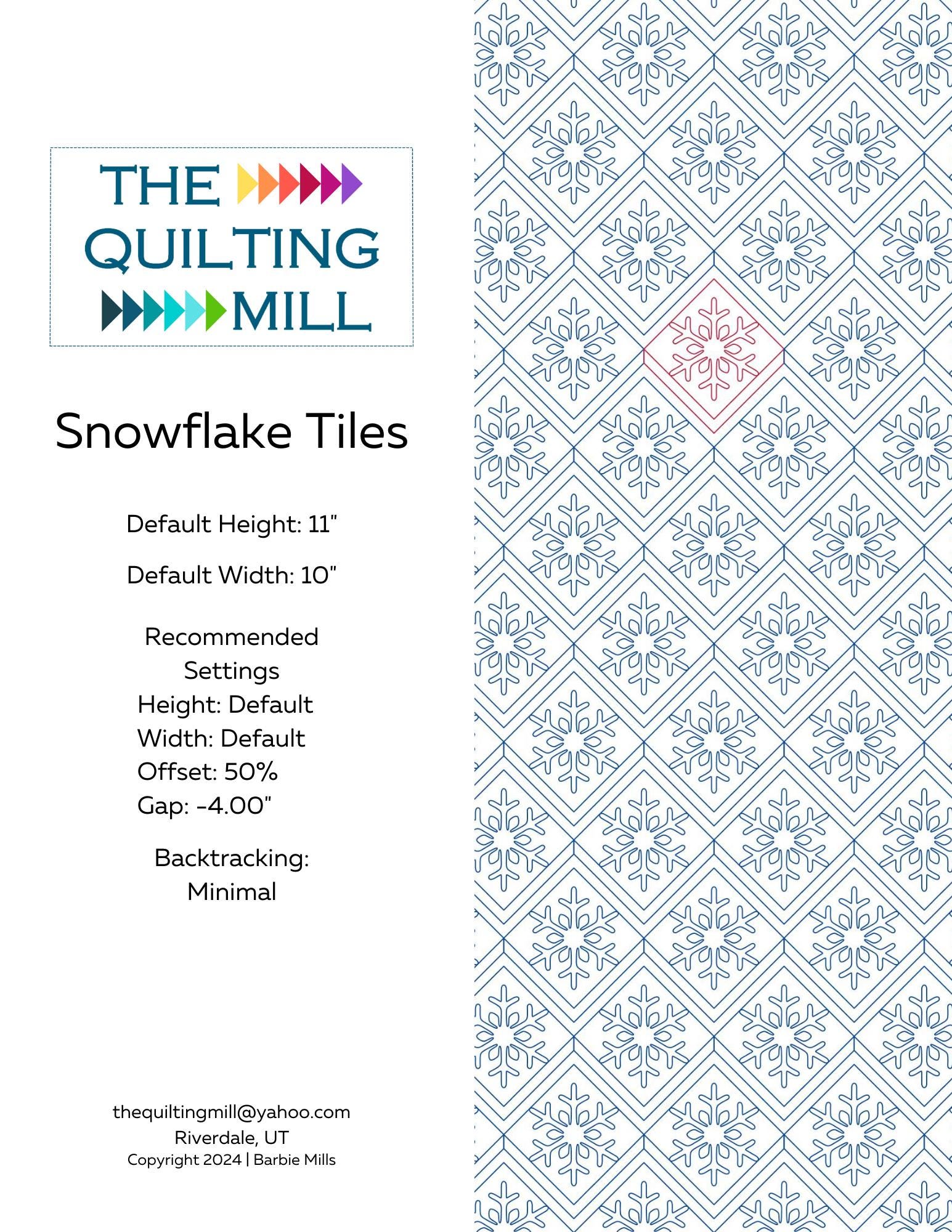 Snowflake Tiles - Digital Pantograph | Holiday Quilting Pattern With ...