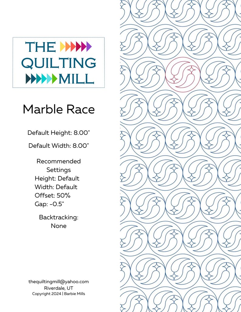 Marble Race - Digital Quilting Pantograph | Longarm Quilting Pattern ...