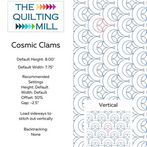 Cosmic Clams - Digital Quilting Pantograph | Longarm Clamshell Design ...