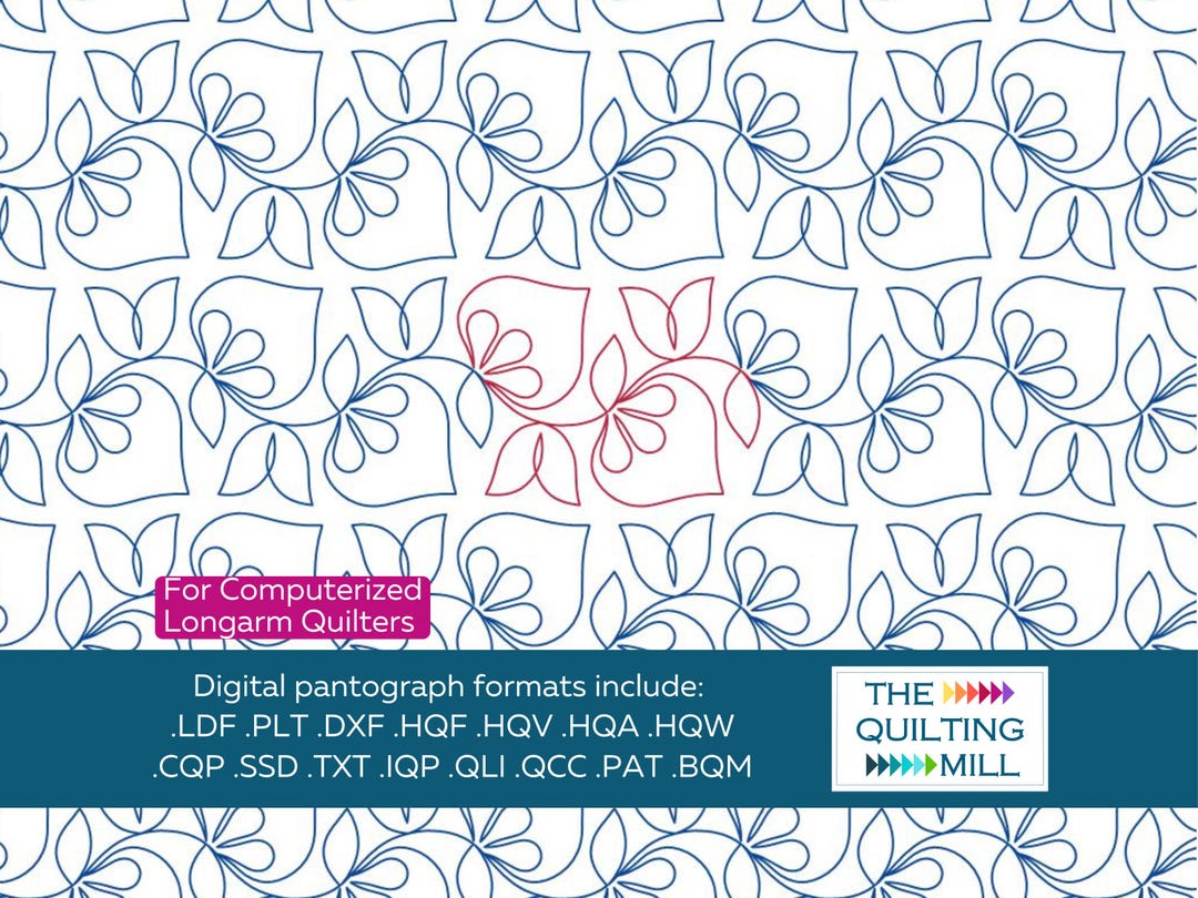 Bonnet Flower - Digital Pantograph | Modern Floral Quilting Design ...