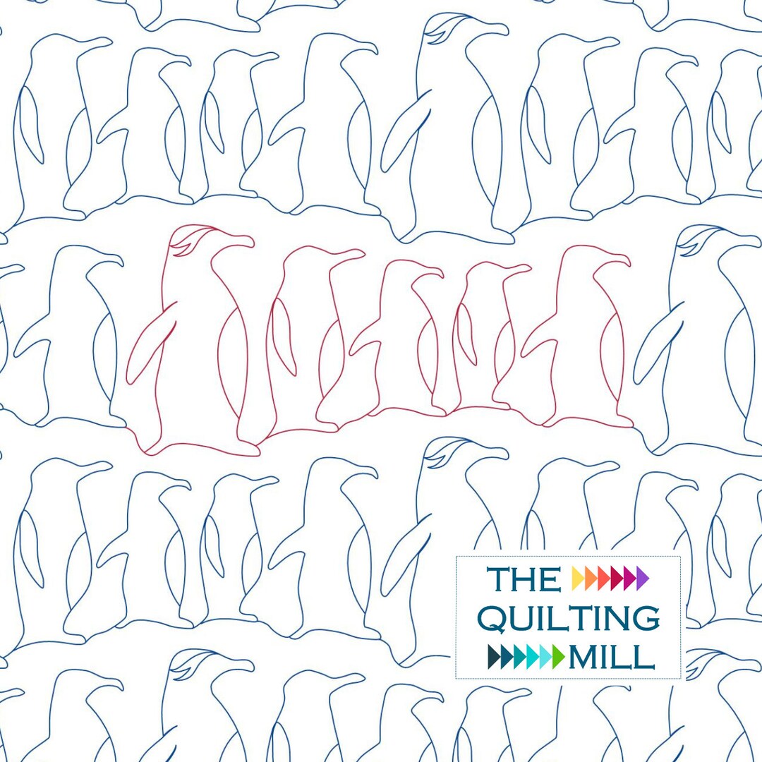 Penguin Panache - Digital Longarm Quilting Pantograph | Playful Penguin ...