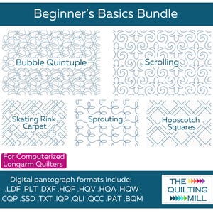 Beginner's Basics Bundle - Digital Longarm Quilting Design for Edge to ...