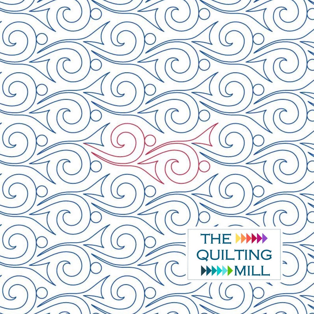 Briny - Swirl Digital Pantograph | Longarm Quilting Pattern | Ocean ...