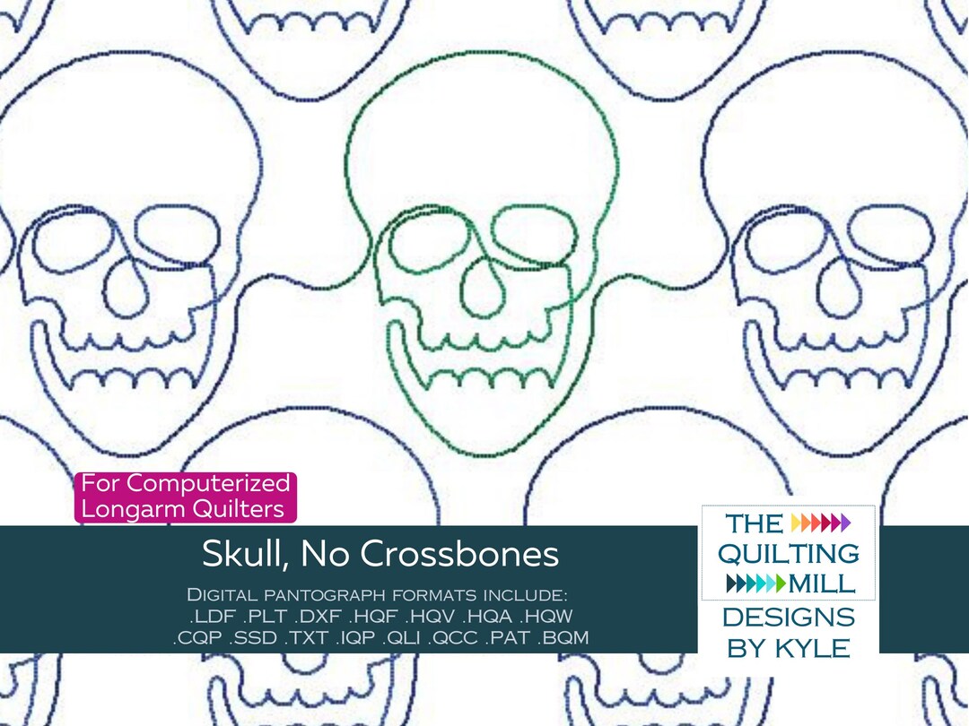 Skull No Crossbones - Digital Pantograph | Bold Halloween Quilting ...