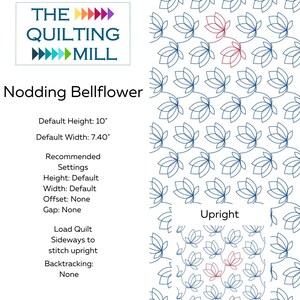 Nodding Bellflower - Digital Longarm Quilting Design for Edge to Edge ...