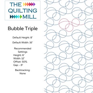 Bubble - Triple Digital Pantograph for Longarm Quilting - Fun Loop Design | E2E Pattern for ...