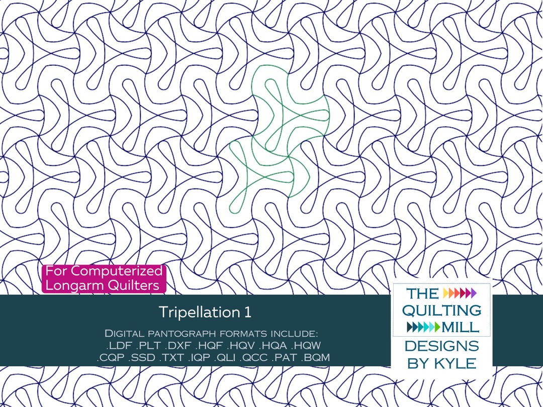 Tripellation 1 - Digital Pantograph for Quilting | Abstract Swirl ...