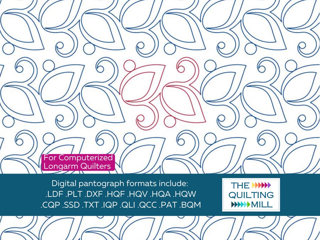 Leaf and Tendril - Digital Longarm Quilting Design for Edge to Edge Pantograph - Etsy