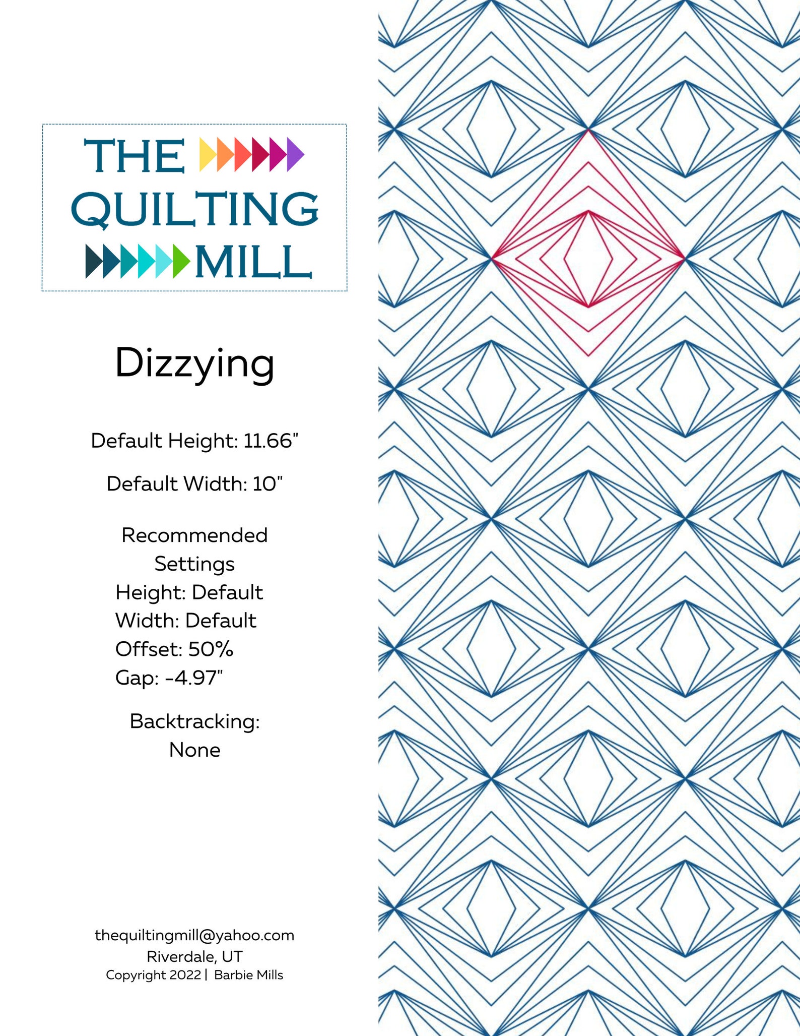 Dizzying - Digital Longarm Quilting Design | Modern Geometric Diamond ...